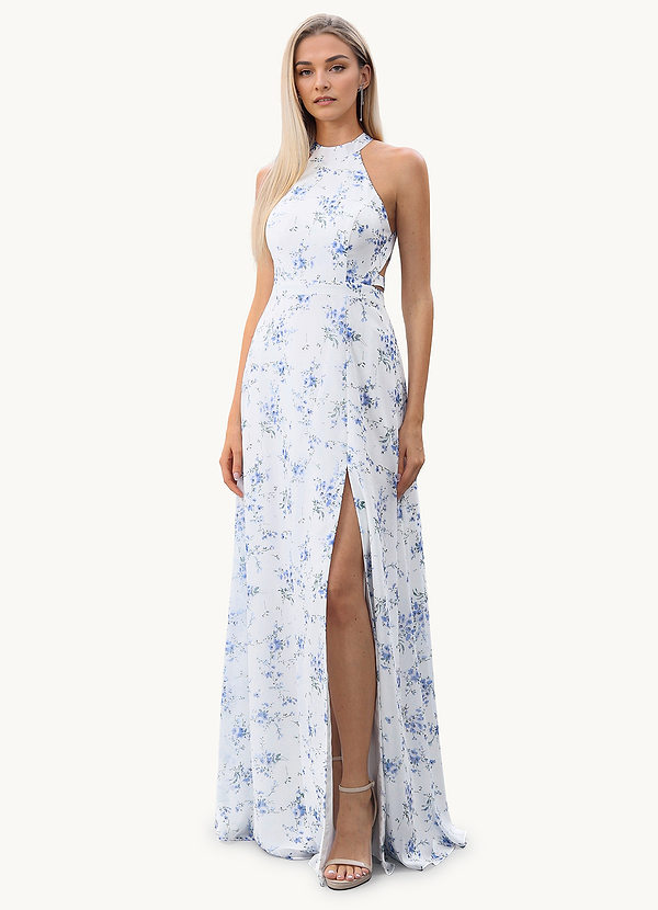 Blue Cottage Floral Azazie Clarice Bridesmaid Dresses | Azazie