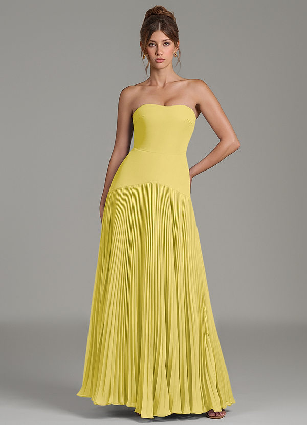 Azazie Yuliana Canary Chiffon Bridesmaid Dresses | Azazie