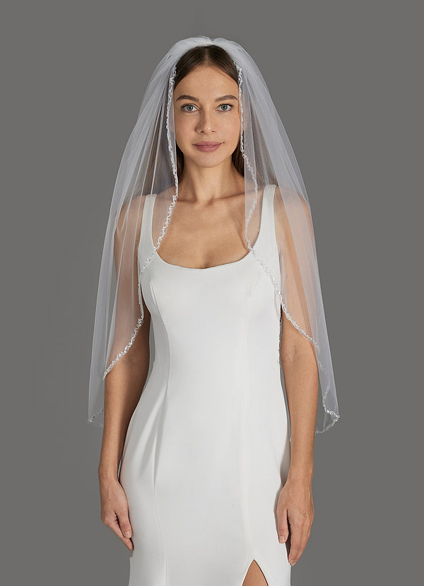Sheena Beads Hip Length Veil | Azazie IE