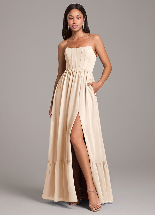 Azazie Kailee White Alabaster Bridesmaid Dresses | Azazie CA