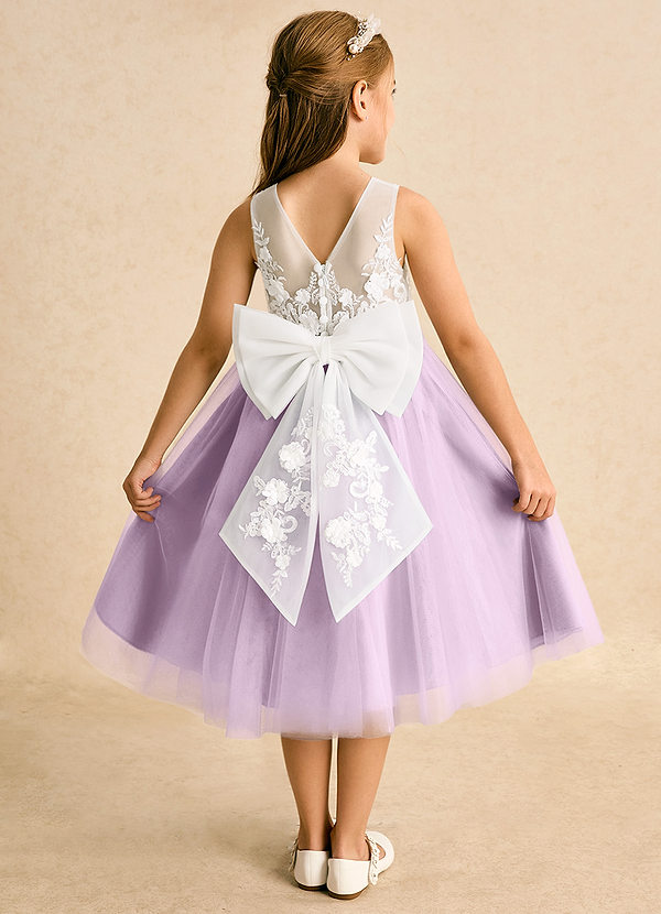 Azazie Lina Ivory Frosted Lilac Ball-Gown Lace Dress | Azazie CA