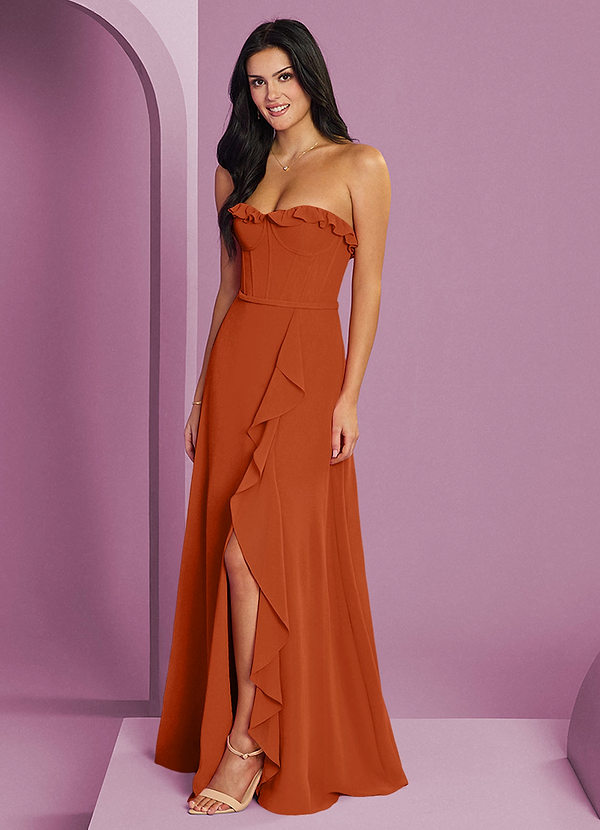 Barbie™ AZAZIE 1052 Burnt Orange Bridesmaid Dresses | Azazie CA
