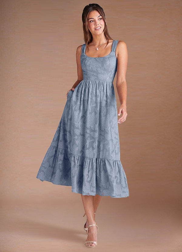 Juliette Powder Blue Midi Dress | Azazie