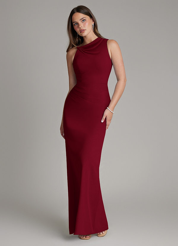 Azazie Charice Burgundy Chiffon Bridesmaid Dresses | Azazie