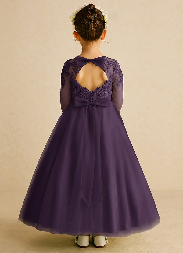 Azazie Precious Plum A-Line Lace Tulle Dress | Azazie