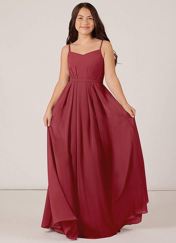 Pomegranate Azazie Everest JBD Junior Bridesmaid Dresses | Azazie
