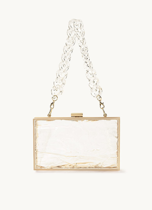 Gold Transparent Wavy Acrylic Shoulder Bag | Azazie