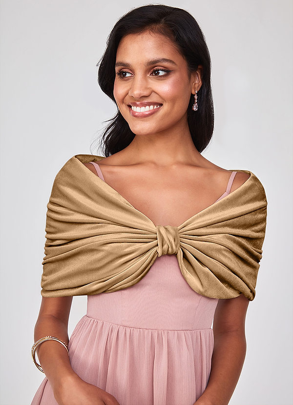 Azazie Off the shoulder Velvet Bow Wrap Wraps | Azazie