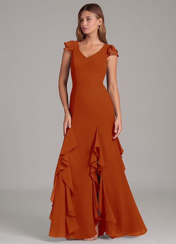 Azazie Nessa Paprika Bridesmaid Dresses | Azazie