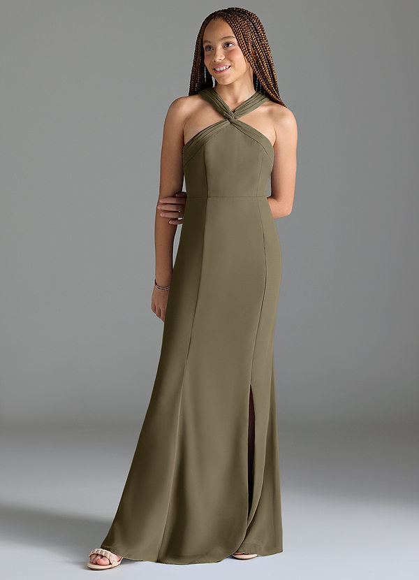 Azazie Rue Junior Bridesmaid Dress in Willow Green | Azazie