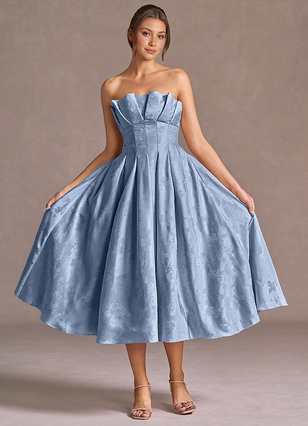 Beatrice Powder Blue Midi Dress | Azazie