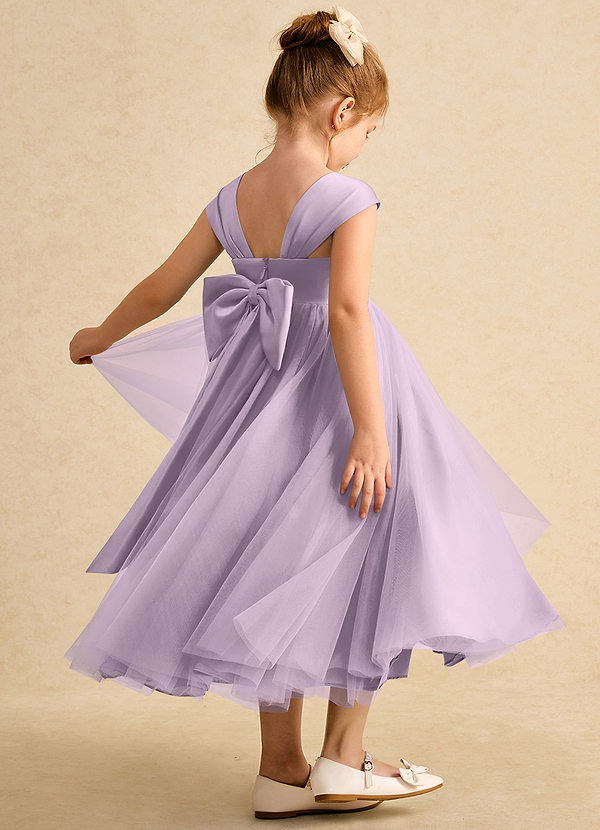 Azazie Chickadee Frosted Lilac Ball-Gown Sweetheart Neckline Matte ...