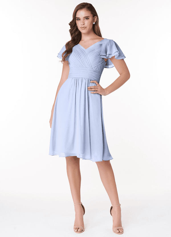 Azazie Hadley Ice Modest Bridesmaid Dresses | Azazie