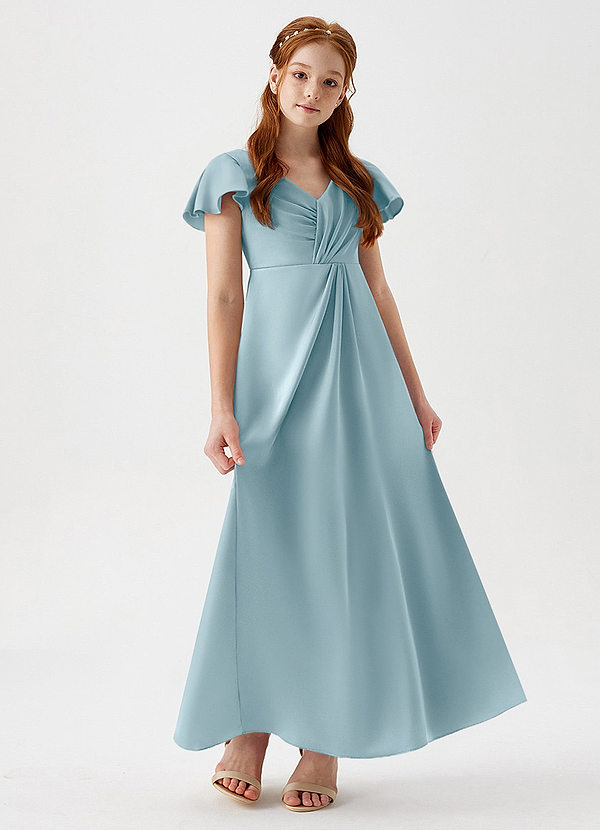 Azazie Soren Junior Bridesmaid Dress in Moody Blue | Azazie