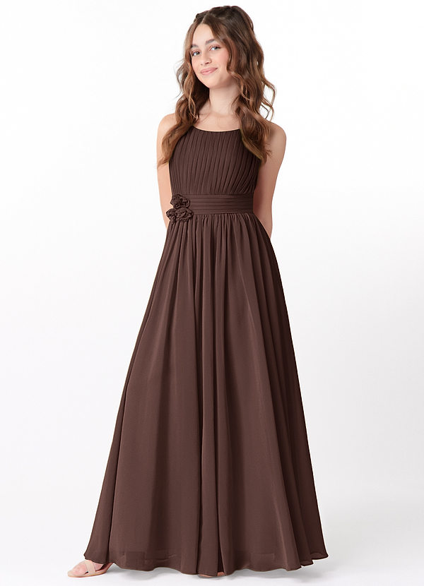 Azazie Astrid Junior Bridesmaid Dress in Ganache | Azazie