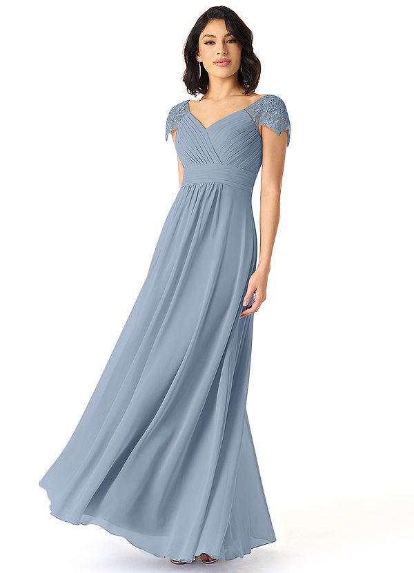 Dusty Blue Azazie Adelyn Bridesmaid Dresses | Azazie