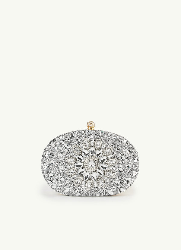 Argent Pochette ornée de cristaux Bags | Azazie