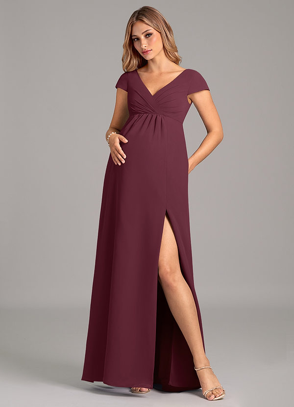 Azazie Allessia Cabernet Maternity Bridesmaid Dresses | Azazie