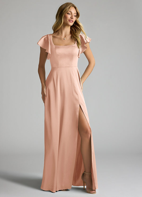 Azazie Bondi Rose Gold Bridesmaid Dresses | Azazie