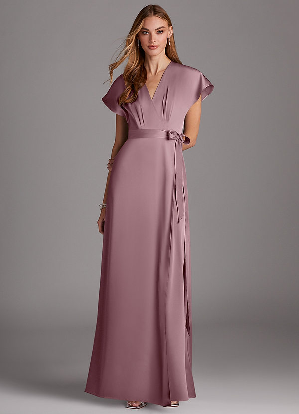 Azazie Nico Stretch Satin Dress Dusty Rose Bridesmaid Dresses | Azazie