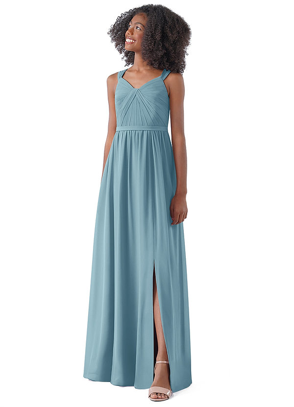 Moody Blue Azazie Evie Junior Bridesmaid Dresses | Azazie