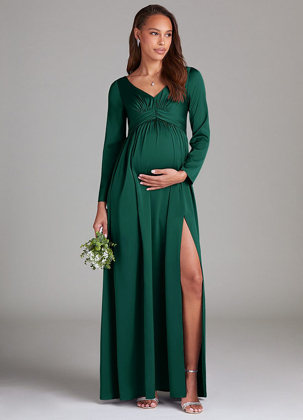 Azazie Teton Emerald Maternity Bridesmaid Dresses | Azazie