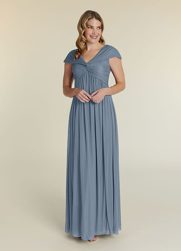 Azazie Marlena Twilight A-Line Pleated Mesh Dress | Azazie
