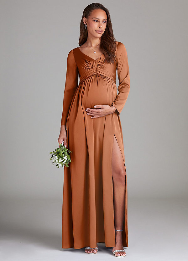Azazie Teton Copper Maternity Bridesmaid Dresses | Azazie