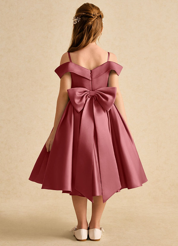 Azazie Favia Antique Rose A-Line Off the Shoulder Matte Satin Dress ...