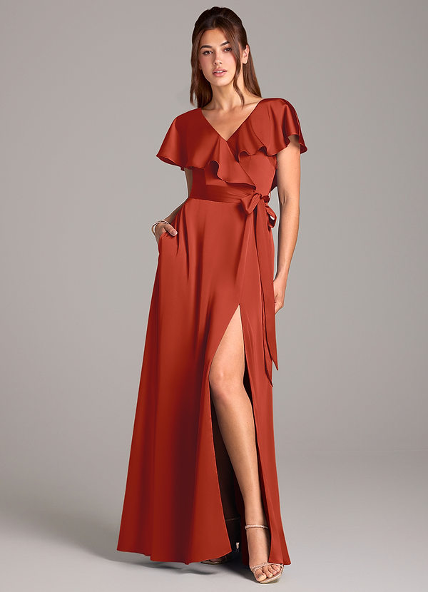 Azazie Lainey Rust Bridesmaid Dresses | Azazie