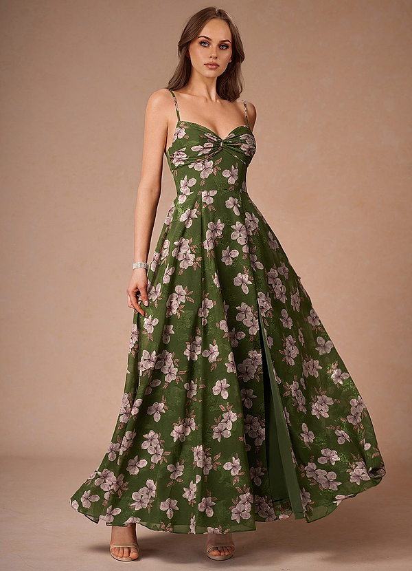 Amorelle Green Floral Maxi Dress | Azazie AU