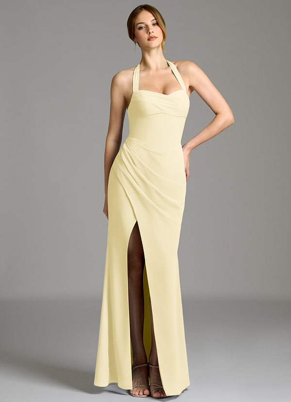 Azazie Serenity Lemon Sorbet Chiffon Bridesmaid Dresses | Azazie
