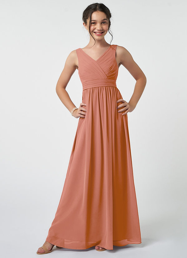 Azazie Kora Junior Bridesmaid Dress in MAI TAI | Azazie CA