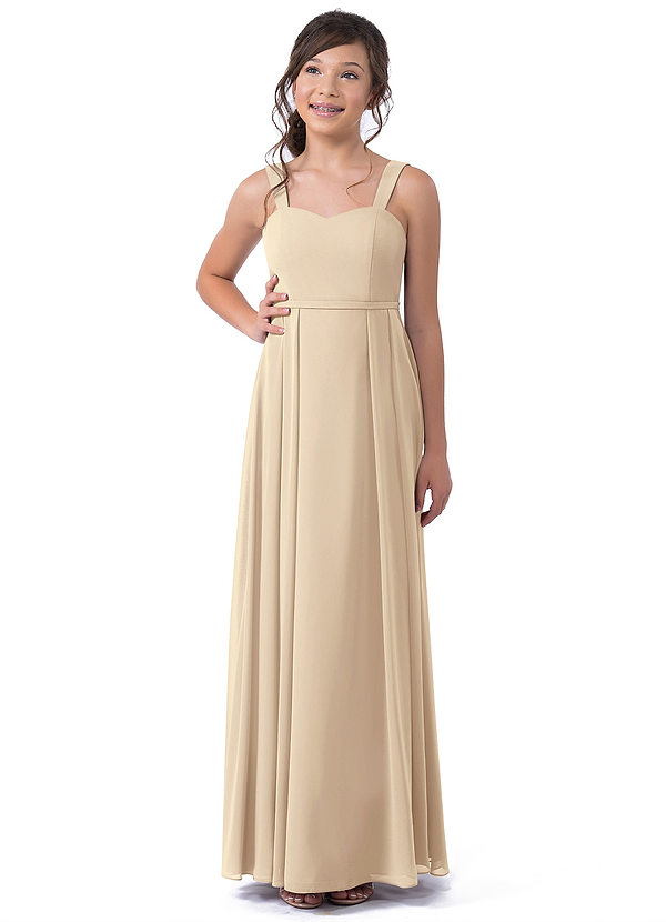 Champagne Azazie Simoan JBD Junior Bridesmaid Dresses | Azazie