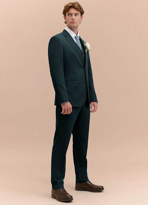 James Navy Blue Structured Stretch 3-piece suit | Suit Sets |Azazie