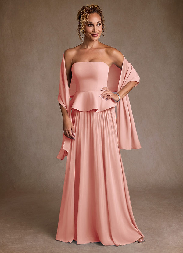 Azazie Josabeth Rosette A-Line Pleated Chiffon Dress | Azazie