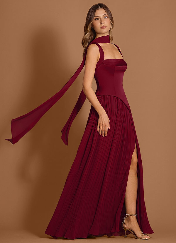 Stephanie Merlot Maxi Dress | Azazie