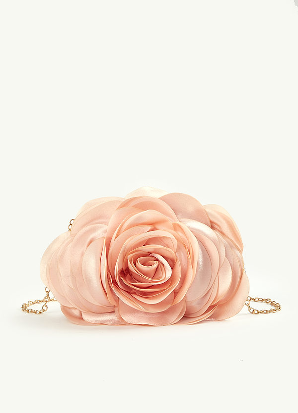 Champagne 3D Rose Shoulder Bag | Azazie