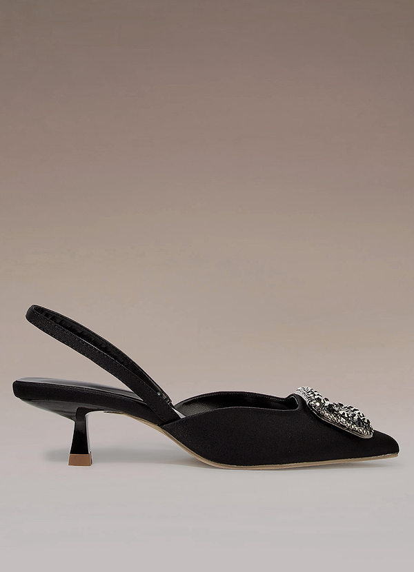 Noir Talons à bride arrière à bout pointu Des chaussures | Azazie