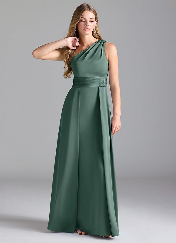 Azazie Dallas Eucalyptus Stretch Satin Bridesmaid Dresses | Azazie