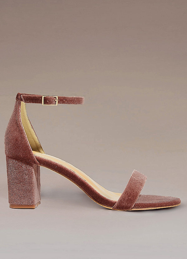 Cabernet Velvet One-Strap Heel Sandals Shoes | Azazie