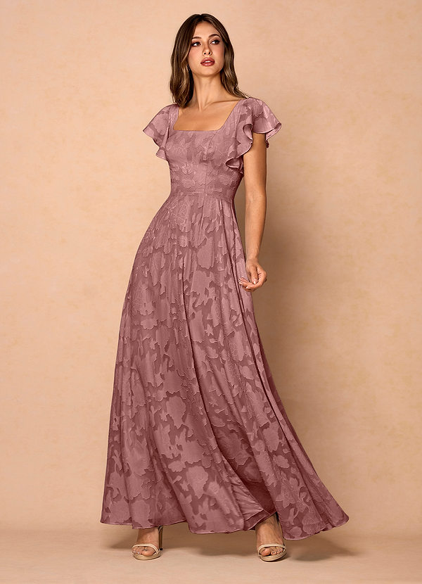 Anna Light Pink Ruffled Maxi Dress | Azazie CA