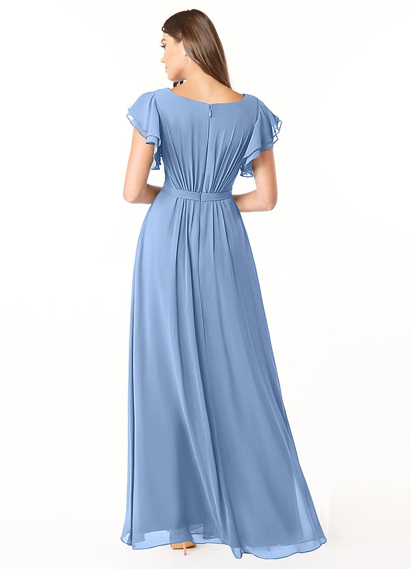 Steel Blue Modest Bridesmaid Dresses Azazie