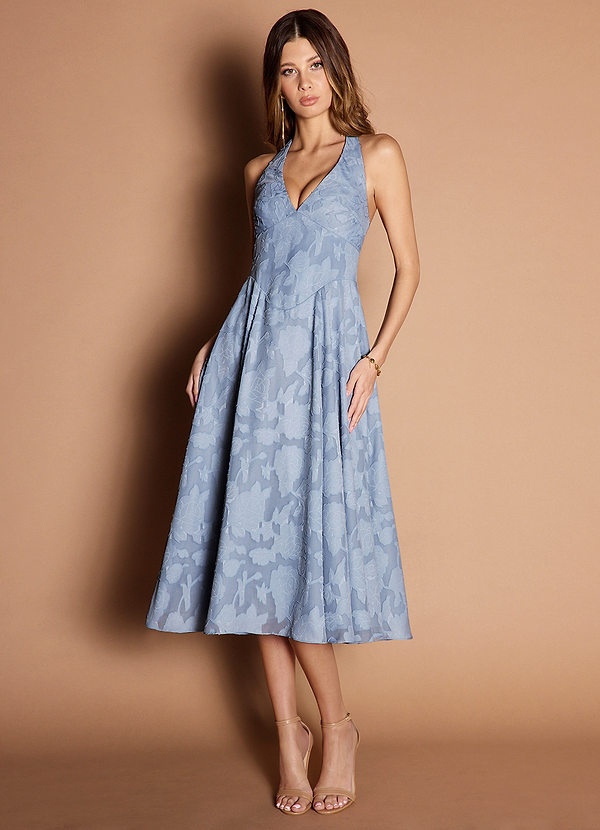 Soraya Powder Blue Midi Dress | Azazie UK