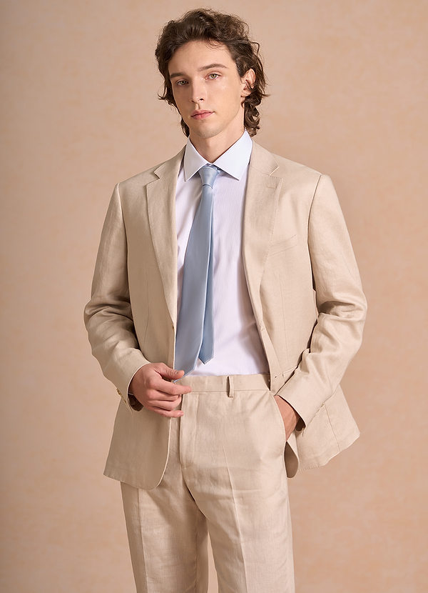 Harrison Tan 100% Linen Suit Jacket | Classic Regular Suit Jackets | Azazie
