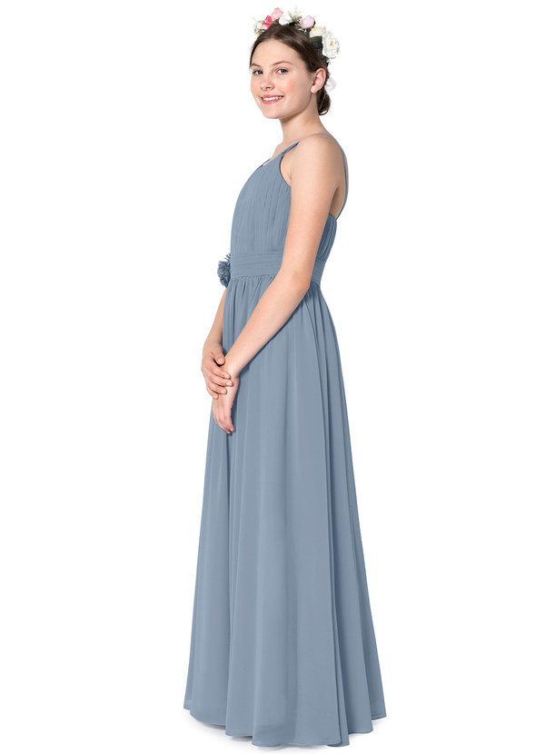 Azazie Astrid JBD Junior Bridesmaid Dress - Dusty Blue | Azazie