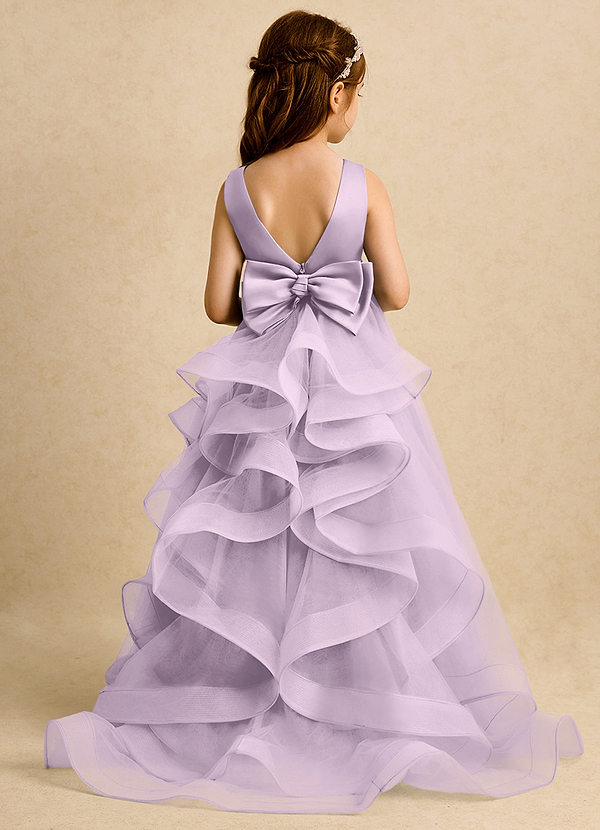 Azazie Lior Frosted Lilac Ball-Gown Pleated Tulle Dress | Azazie UK
