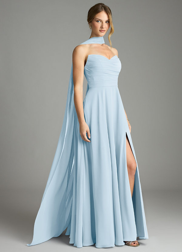 Azazie Ayla Sky Blue Chiffon Bridesmaid Dresses | Azazie