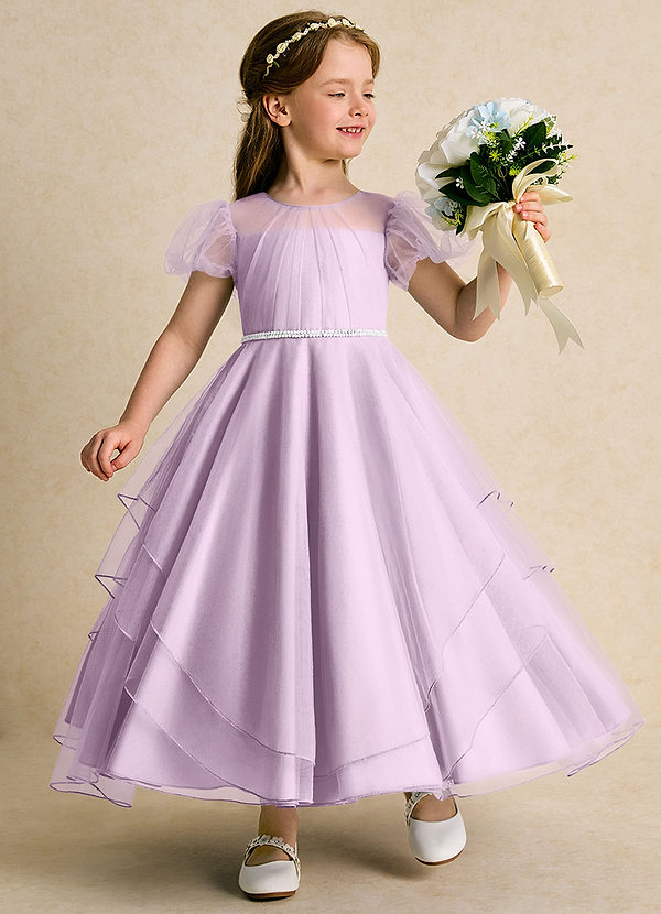Azazie Duckie Frosted Lilac Ball-Gown Pleated Tulle Dress | Azazie AU
