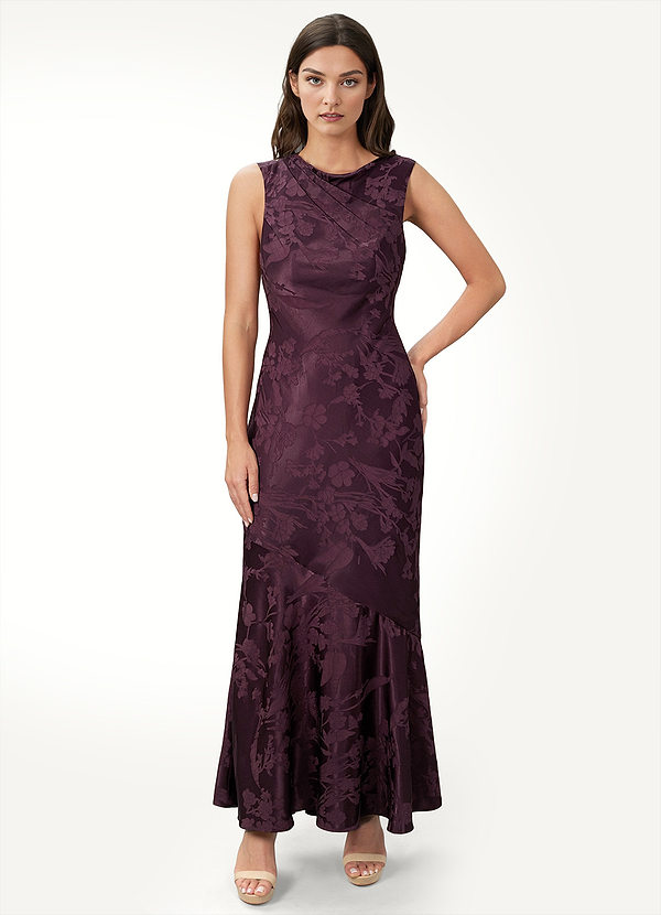 Bellini Indigo Jacquard Satin Maxi Dress Atelier Dresses | Azazie